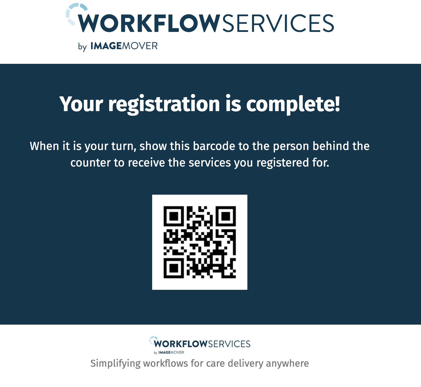 Patient Self Registration – Workflow Services